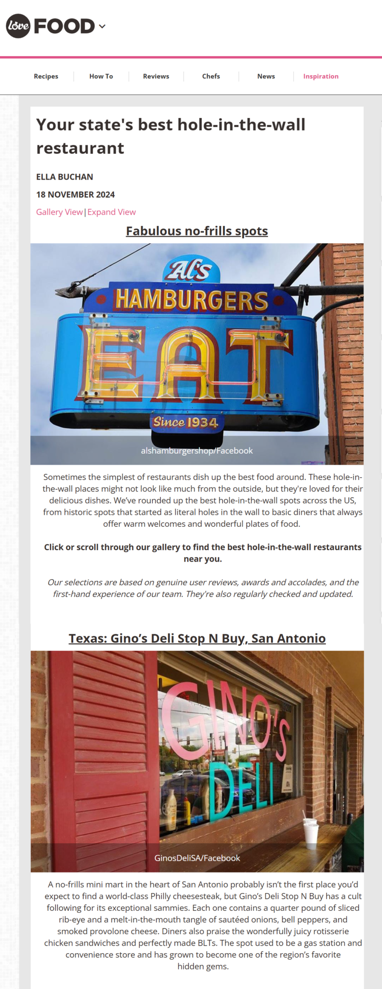 Your state's best hole-in-the-wall restaurant : Gino's Deli
